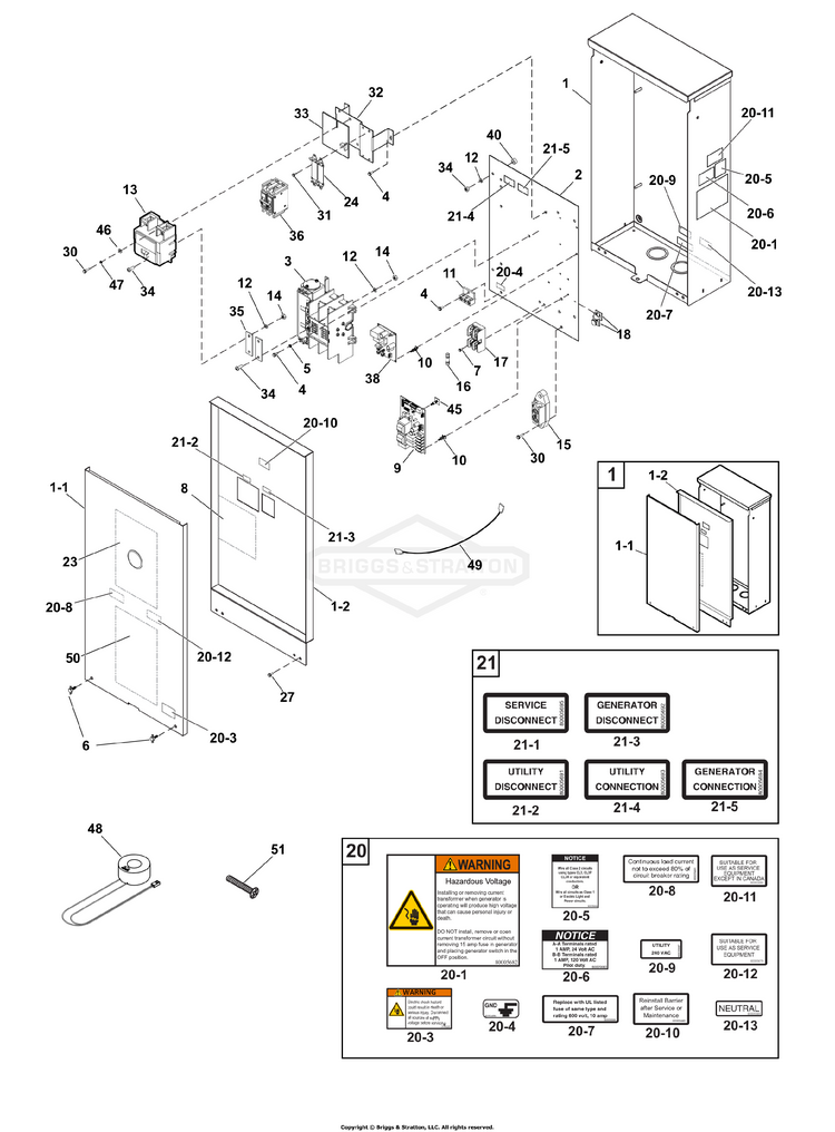 071068-01 Briggs and Stratton Transfer System 200 Amp Automatic ...