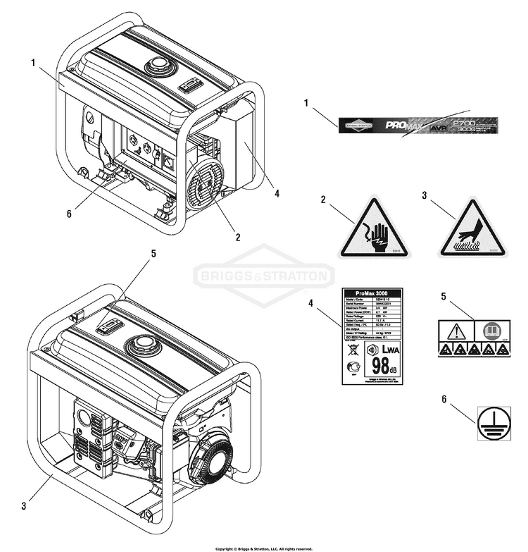 030414-0 Briggs and Stratton Portable Generator ProMax 3200 Asia ...