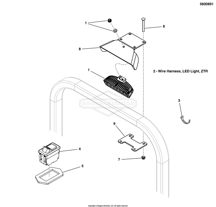 Ferris 5600891 - Roll Bar Mounted LED Headlight Kit Attachment ...