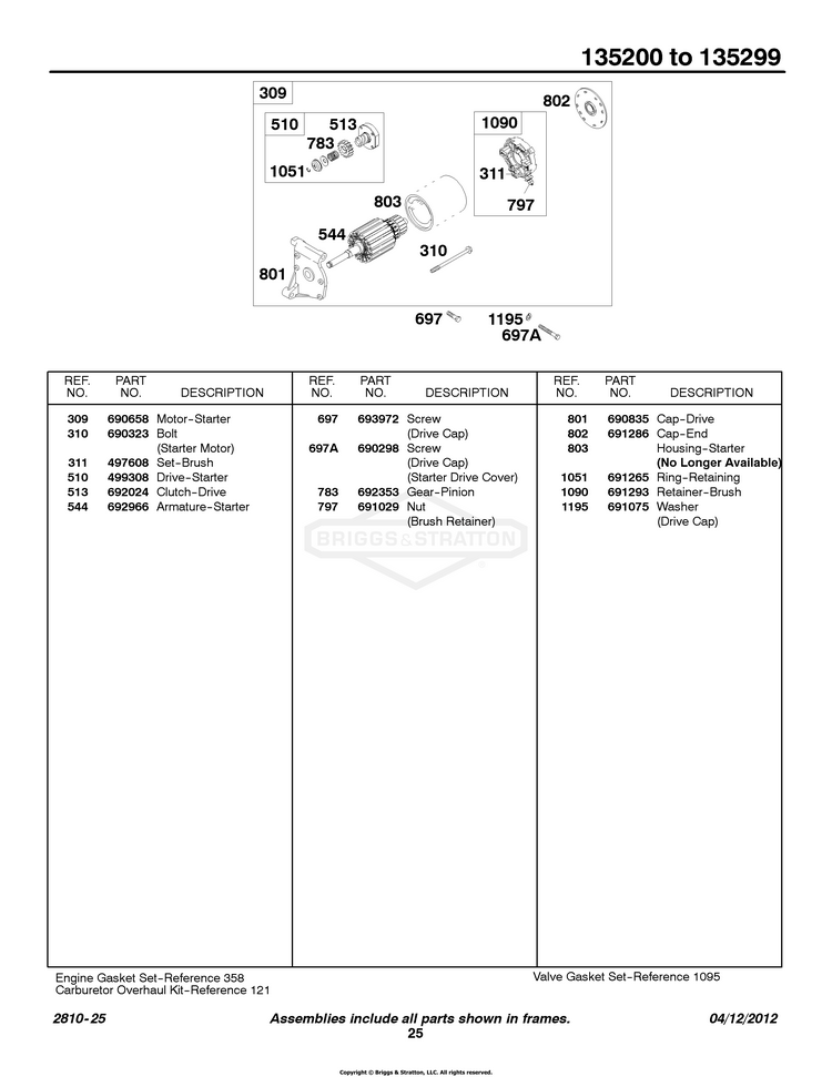 135202-0238-01 Briggs and Stratton Engine | PartsWarehouse