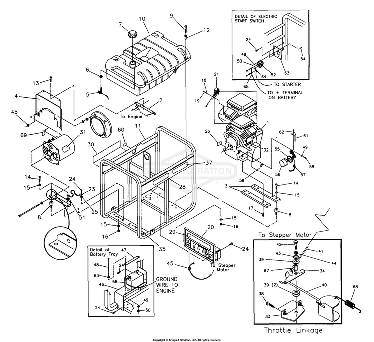 9801-4 Briggs and Stratton Portable Generator 10,000 EXL - PartsWarehouse