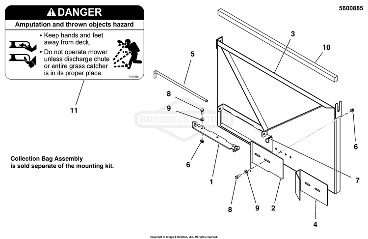 Ferris 5600885 - KIT, BAGGER, MNT, 48/52, WB Attachment | Partswarehouse