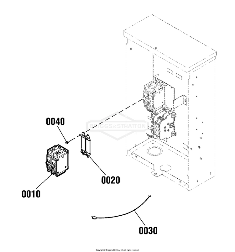 071132-00 Briggs and Stratton Transfer System 100 Amp Transfer Switch w ...