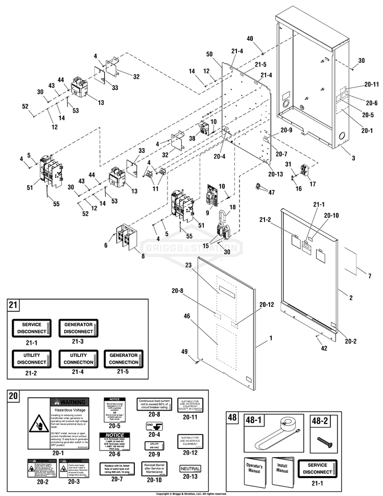 071057-01 Briggs and Stratton Transfer System 200 Amp Automatic ...