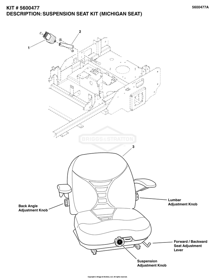 Ferris 5600477 - Suspension Seat Kit (Michigan) Attachment | Partswarehouse