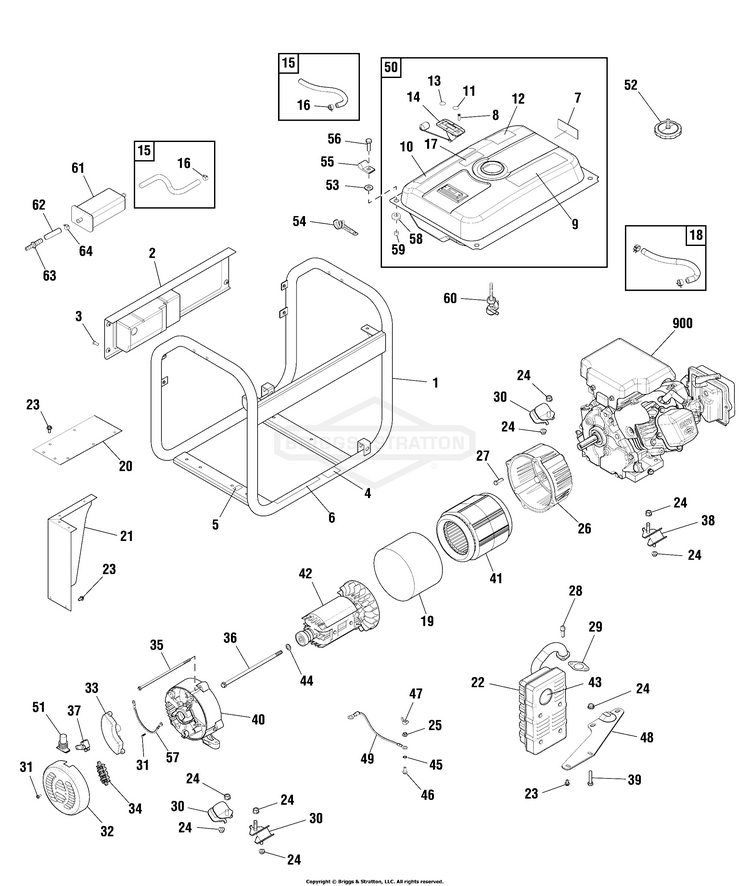 030550-02 Briggs and Stratton Generator 3,500 Watt - PartsWarehouse