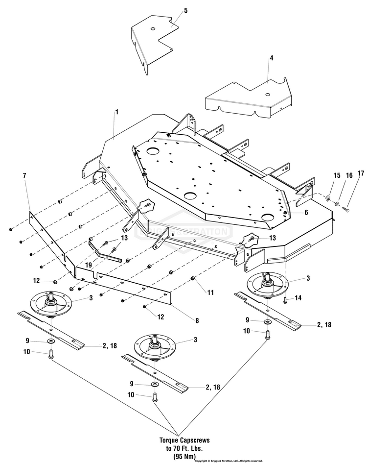 Ferris 5901169 - 72" Rear Discharge Mower Deck Export (5100/72RCE ...