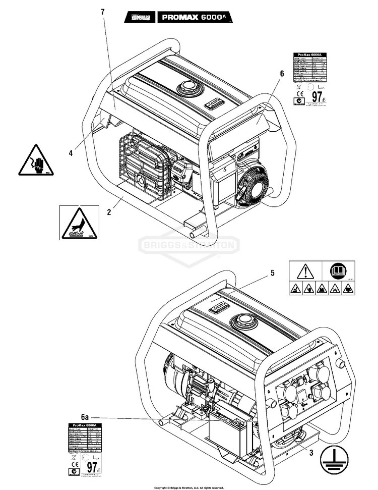 038030-00 Briggs and Stratton Portable Generator ProMax 6000A Argentina ...