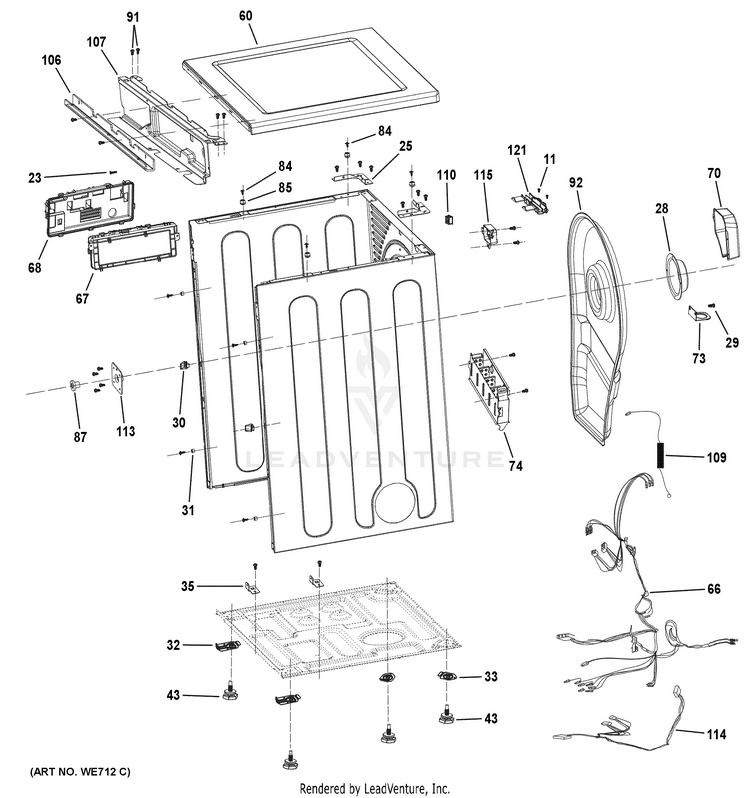 GE GFD14ESSN0WW Electric Dryer - PartsWarehouse