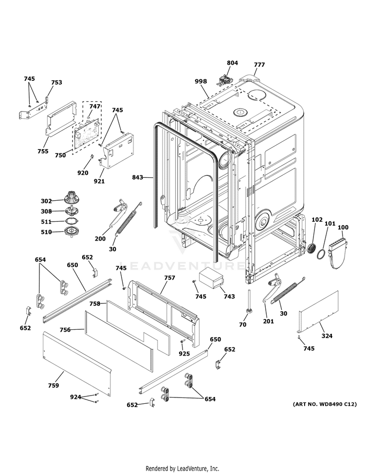 GE PDT145SSL0SS Dishwasher Parts and Accessories at PartsWarehouse