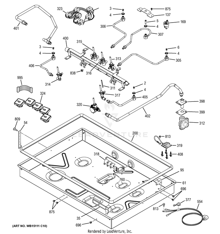 GE PGP976SET5SS Gas Range - PartsWarehouse