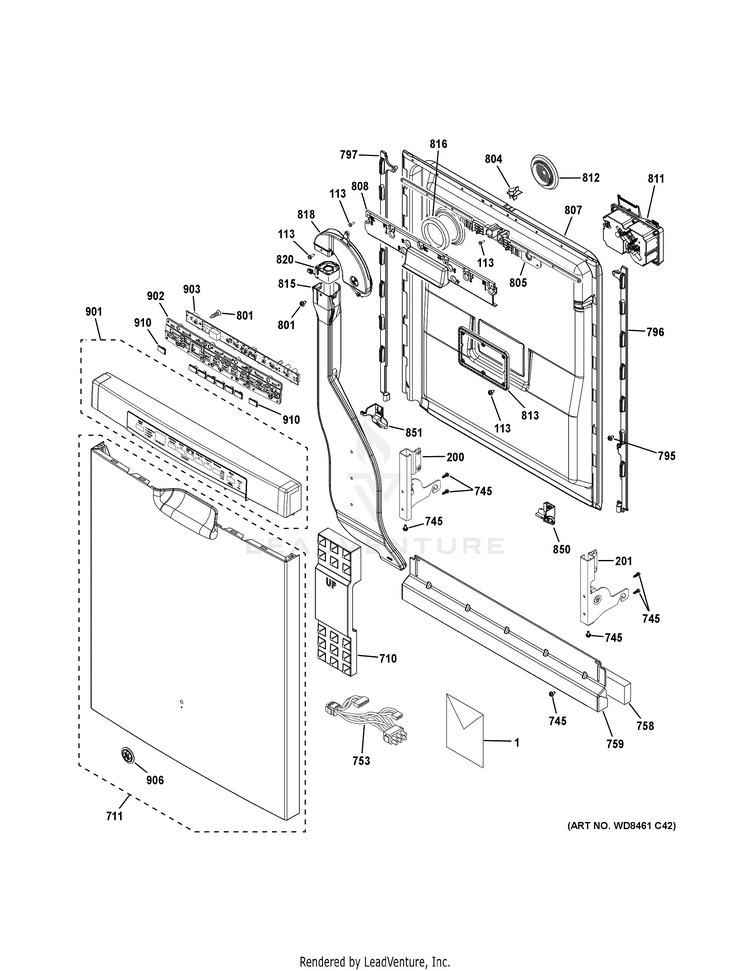 GE GDF650SMJ5ES Dishwasher - PartsWarehouse