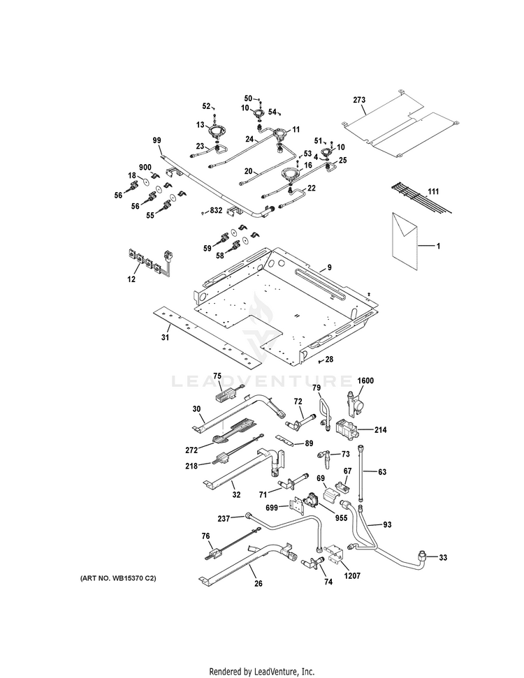 GE JGB850EEF3ES Gas Range Or Dual Fuel - PartsWarehouse