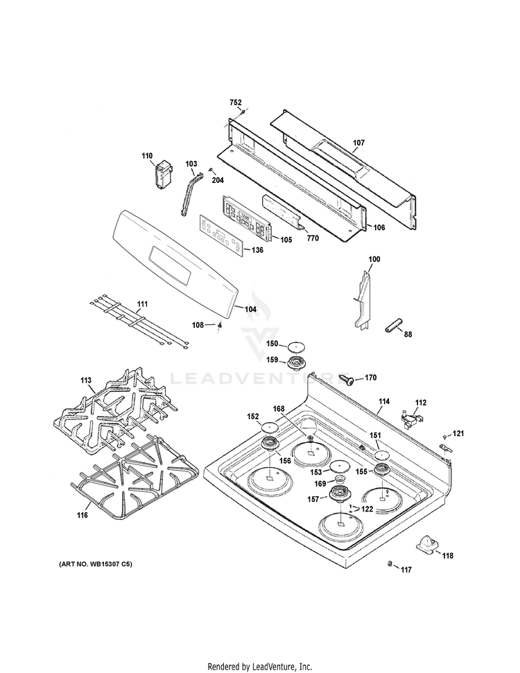 GE JGB640DEF4BB Gas Range Or Dual Fuel | Partswarehouse