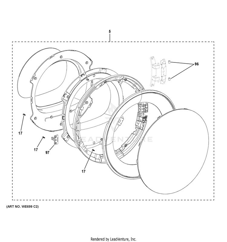 GE GFT14ESSM1WW Electric Dryer - PartsWarehouse