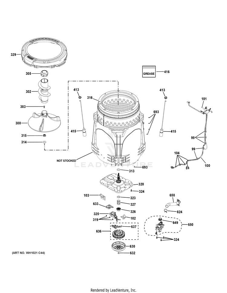 GE GTW845CSN0WS Washer | Partswarehouse