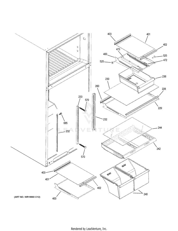 GE GIE18ISHHRSS Refrigerator | Partswarehouse