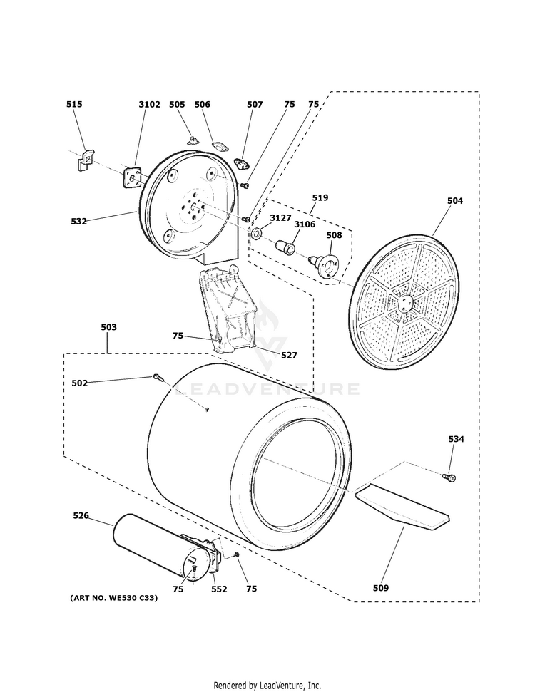 GE GTD84GCSN0WS Gas Dryer - PartsWarehouse