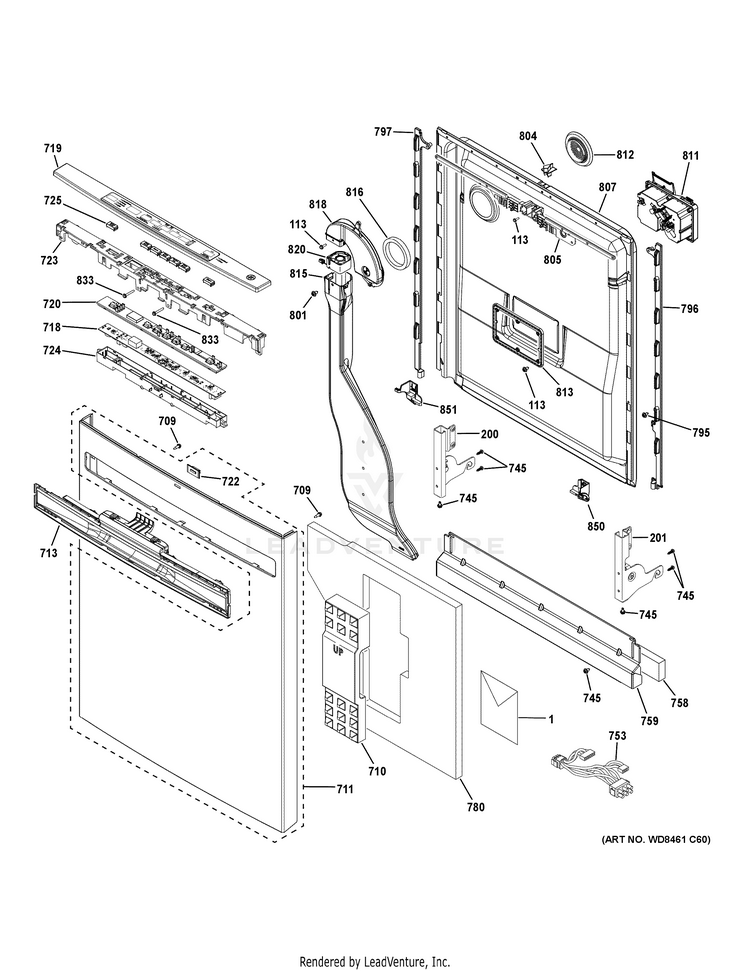 GE GDP695SYN5FS Dishwasher - PartsWarehouse