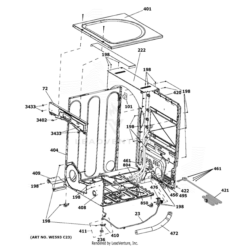 GE GFD45GSSK0WW Gas Dryer - PartsWarehouse