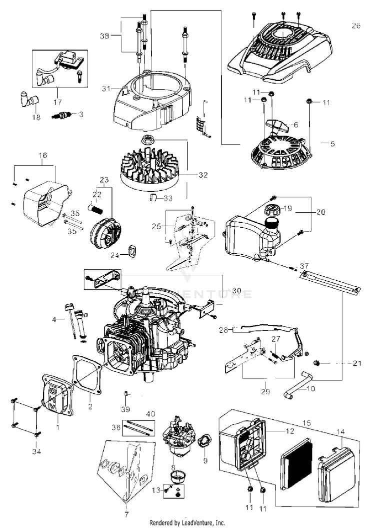 Husqvarna RATO ENGINES - RV140 Engine | Partswarehouse
