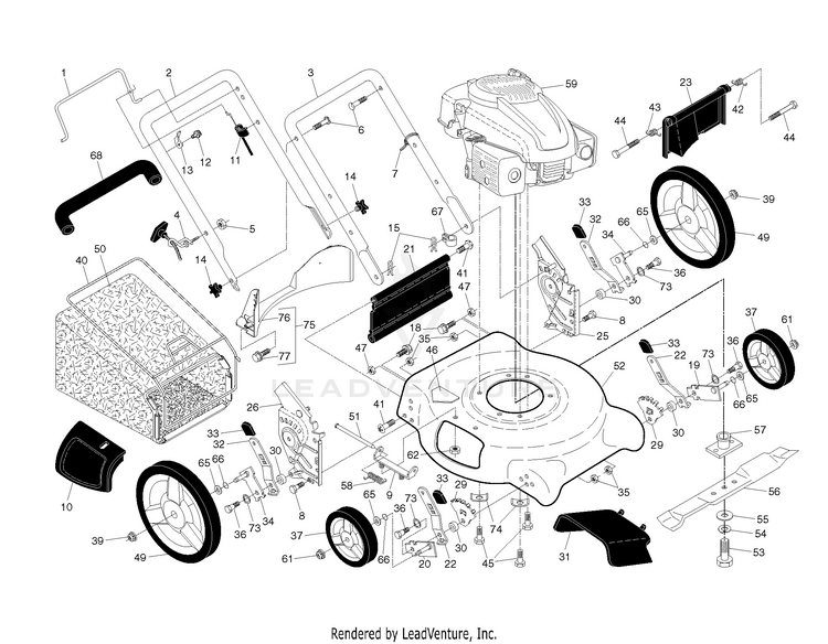 Husqvarna 6021 P - 917384511 (2010-03) Walk Behind Mower | Partswarehouse