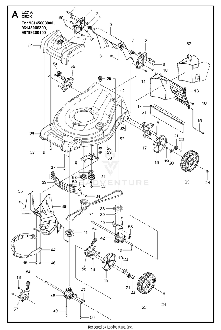 Husqvarna L 221A Walk Behind Mower Parts and Accessories at PartsWarehouse
