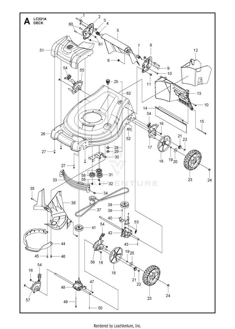 Husqvarna LC 221A (96799260100) Walk Behind Mower | Partswarehouse