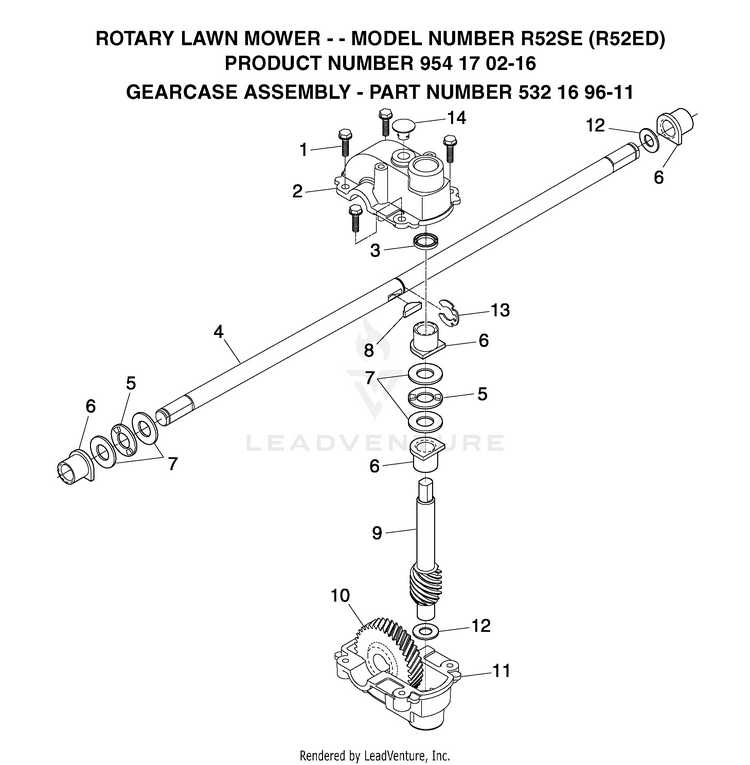 Husqvarna R52 SE - R52ED (2004-01) Walk Behind Mower | Partswarehouse