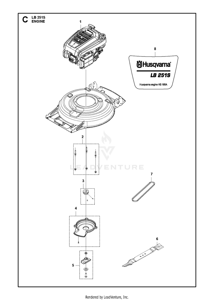 Husqvarna LB 251S (970488001) Walk Behind Mower | Partswarehouse