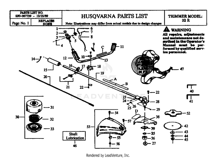 Husqvarna 32 R (1990-01) Brush Cutter | Partswarehouse