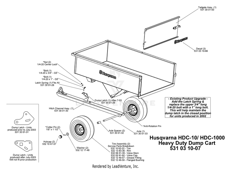 Husqvarna HDC-1000 Dump Cart (2003-07) Ride Mower Accessory ...