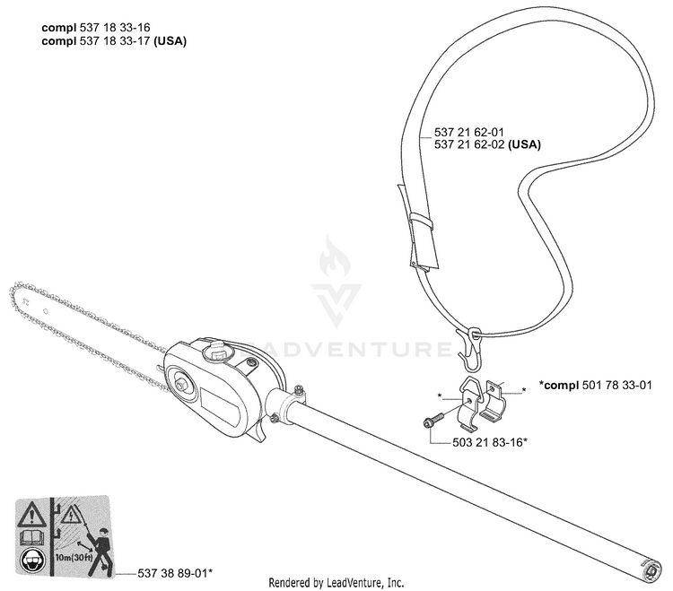 Husqvarna Saw Attachment (2004-06) Pole Pruner/Pole Saws | Partswarehouse