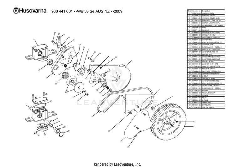 Husqvarna WB53 SE - 966441001 (SA)) Walk Behind Mower | Partswarehouse
