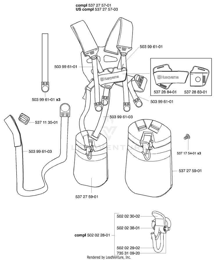 Husqvarna 55 Harness Duo Balance Trimmer/Clearing Saw Accessory ...