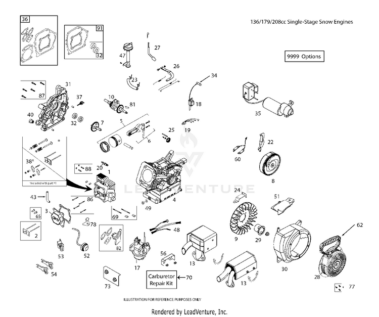 Husqvarna ST 111 - 96183000203 (2017-01) Snow Blower | Partswarehouse