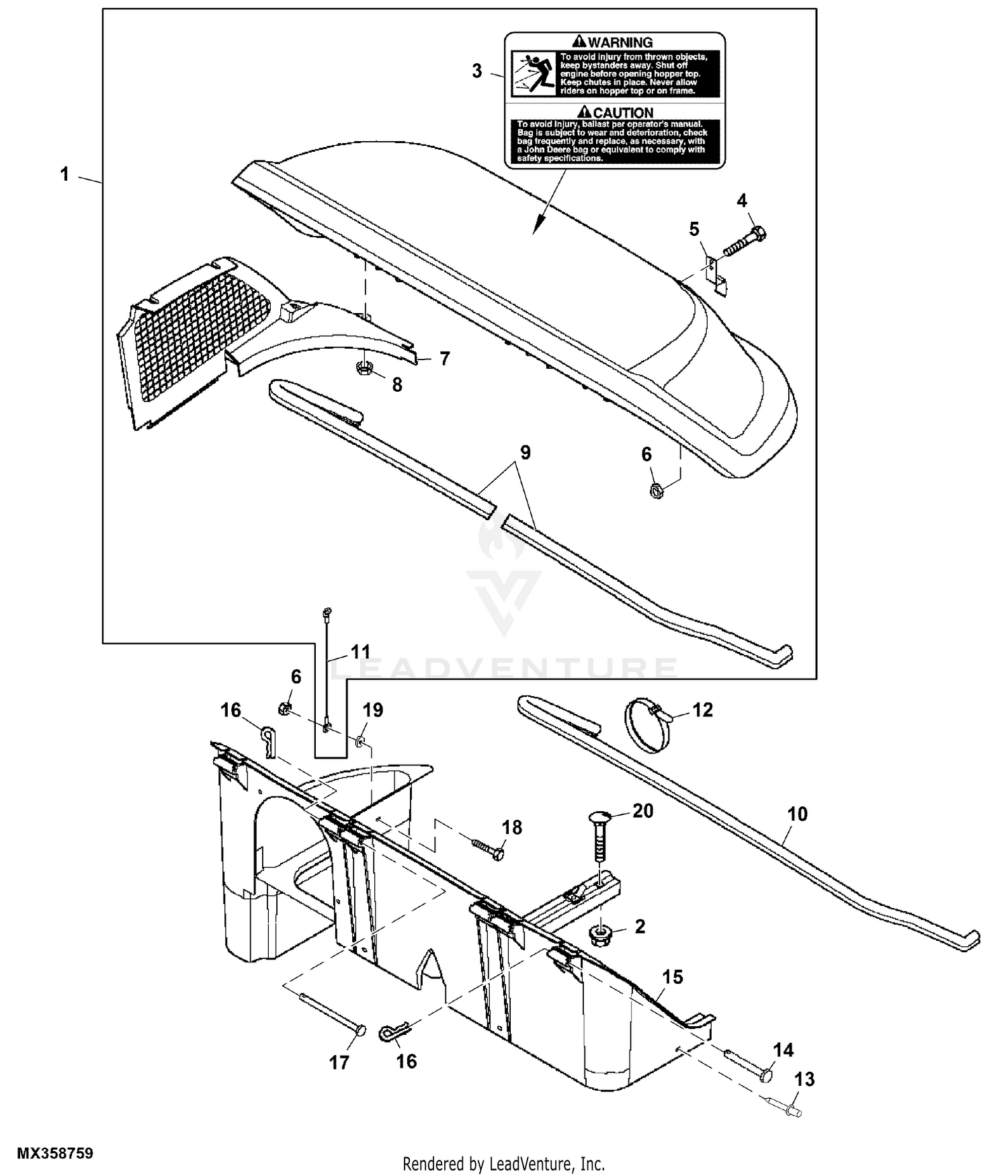 John Deere Garden Tractor Parts Hopper