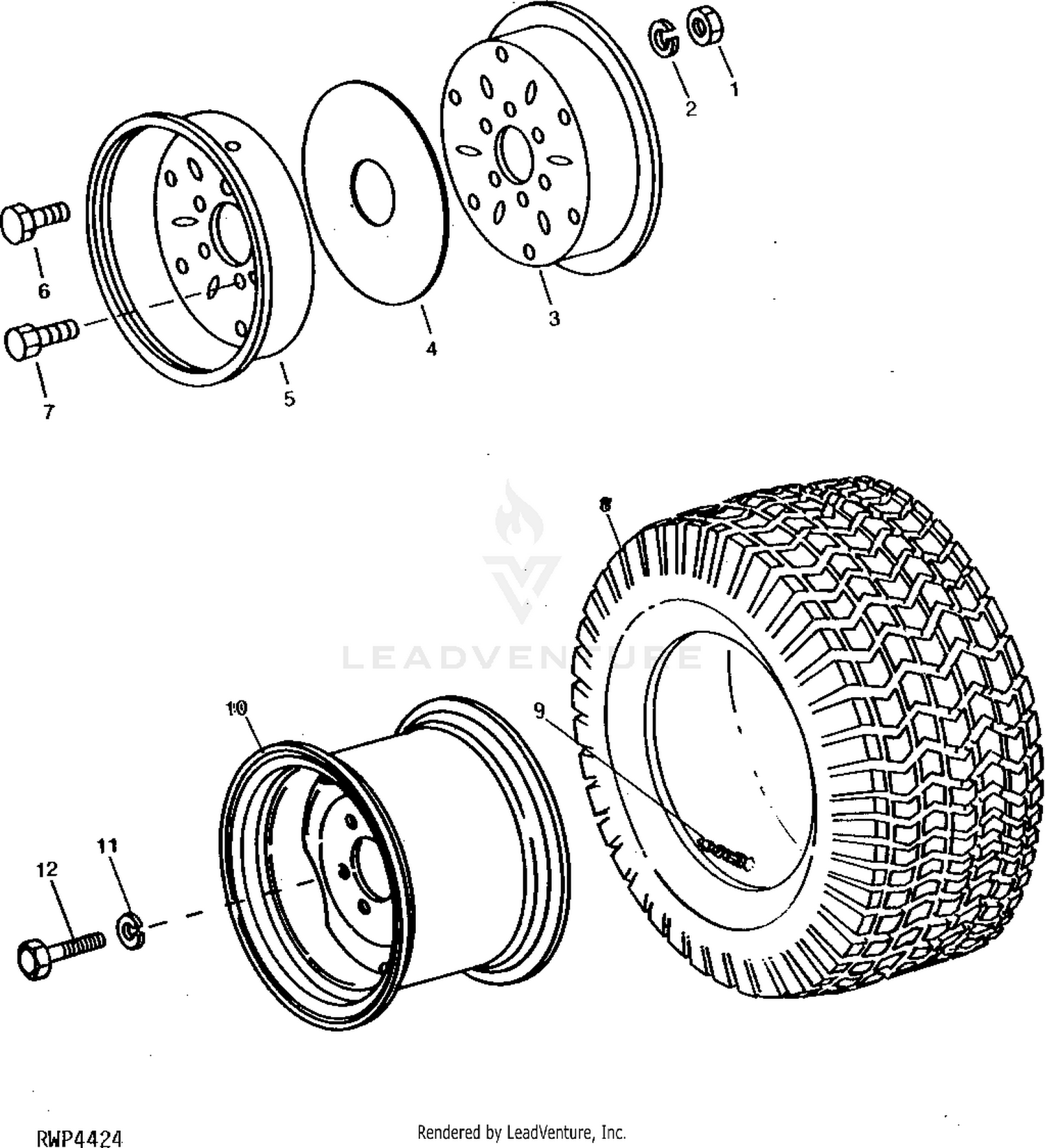John Deere 850 Tractor Rims USED DEERE 950 FRONT WHEEL Gulf South