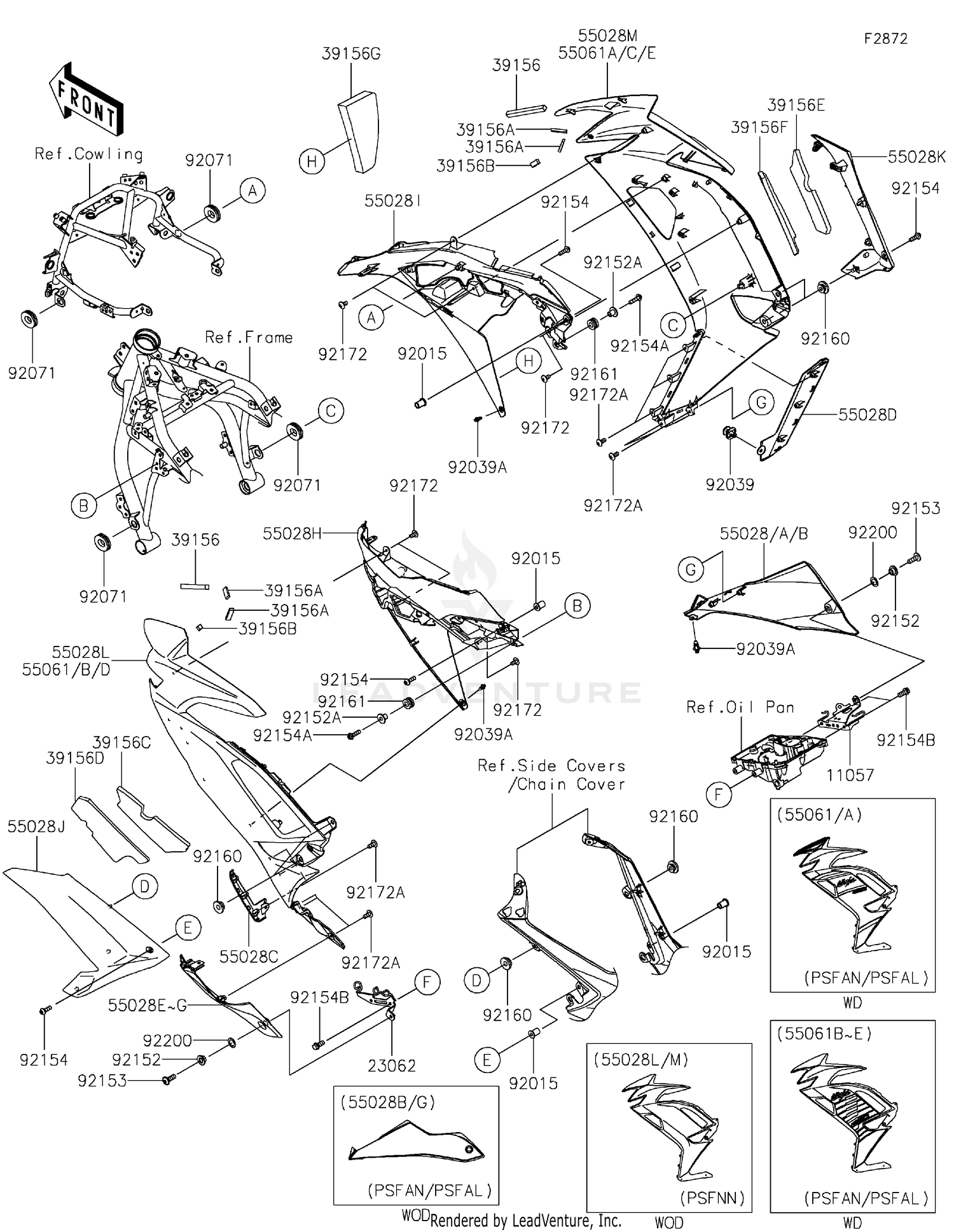 55028-0828-660 COWLING,SIDE,LH,M.S.B Kawasaki