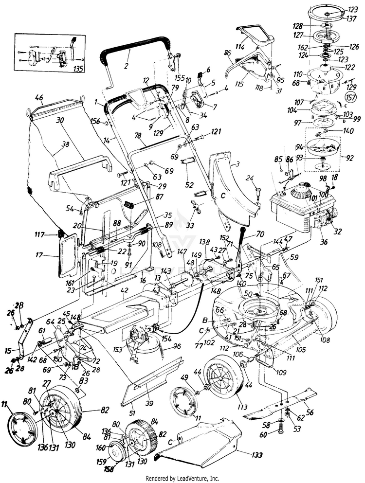 Mastercraft Mdl 128-176B054/481-0644 Self-Propelled Walk-Behind Mower ...