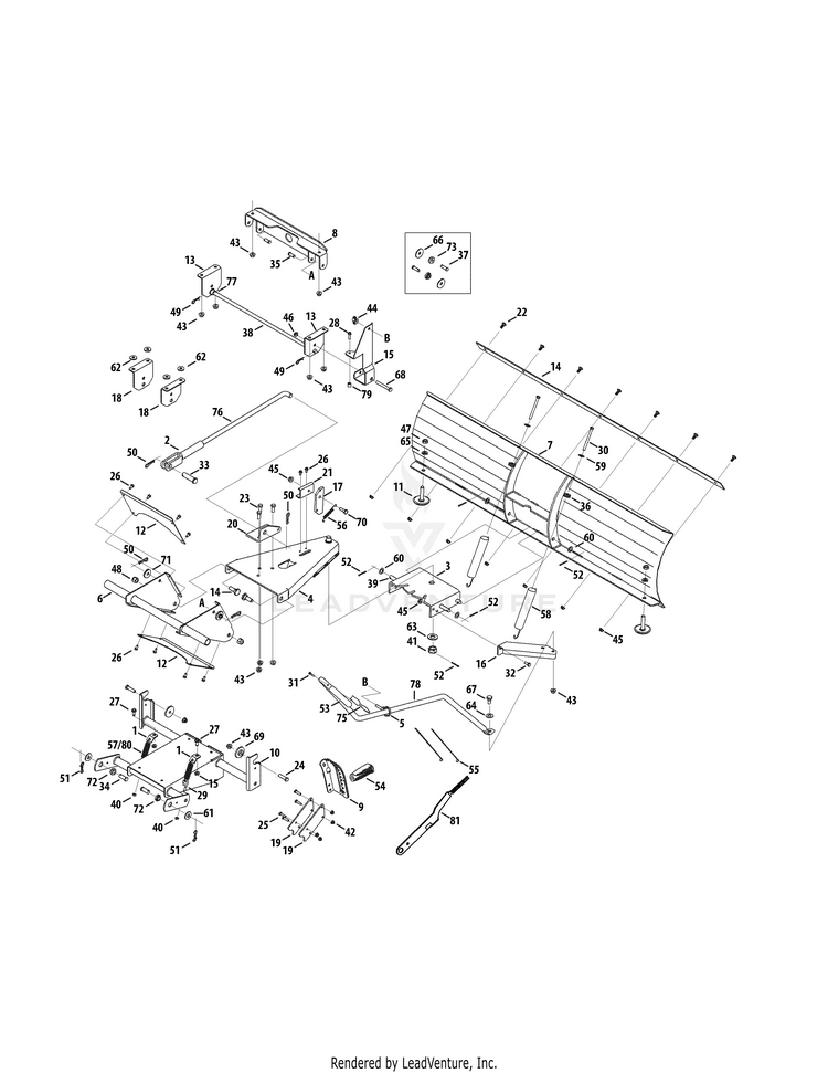 Craftsman 19B70028OEM 52-Inch Snow Blade Attachment | Partswarehouse