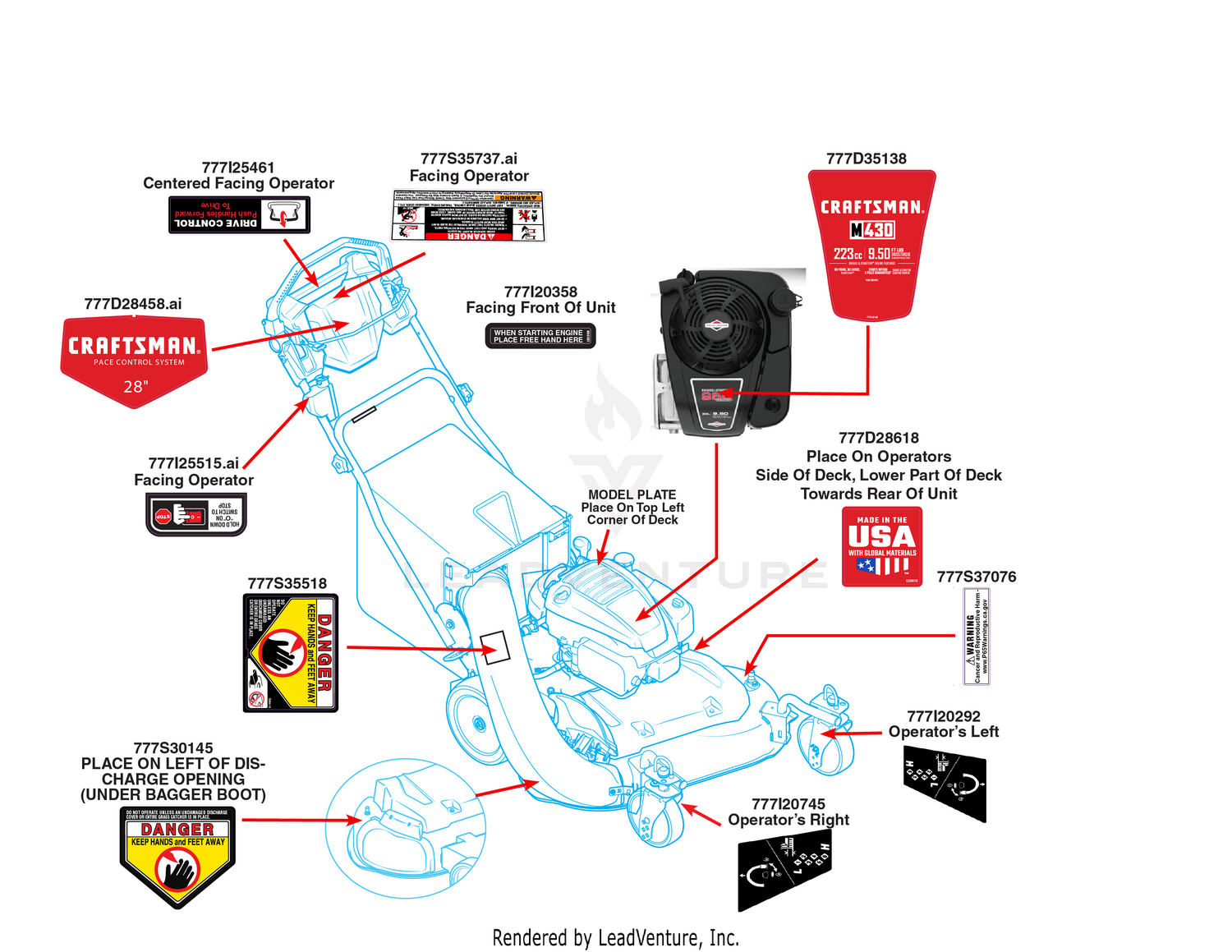MTD CMXGMAM201202 12ABW63B793 M430 2022 Label Map