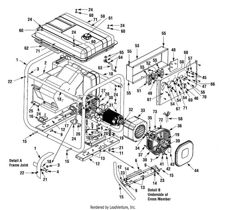 Troy-Bilt 52405 6000W (9 hp) Generator | PartsWarehouse
