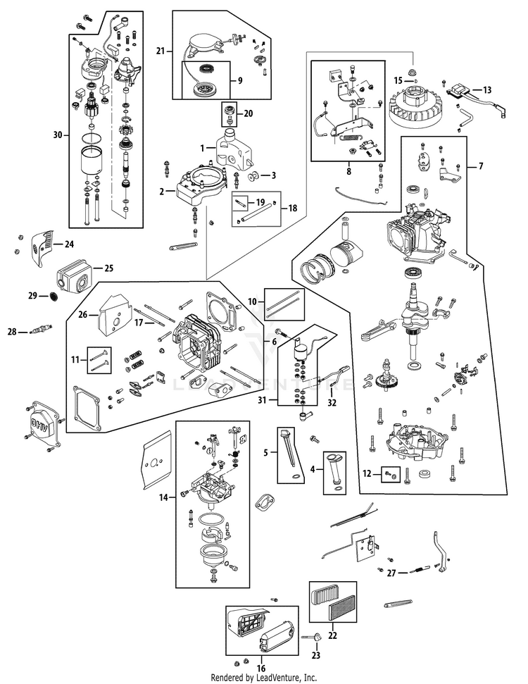 Troy-Bilt 2P70M0 Engine Troy-Bilt OHV Engine - PartsWarehouse