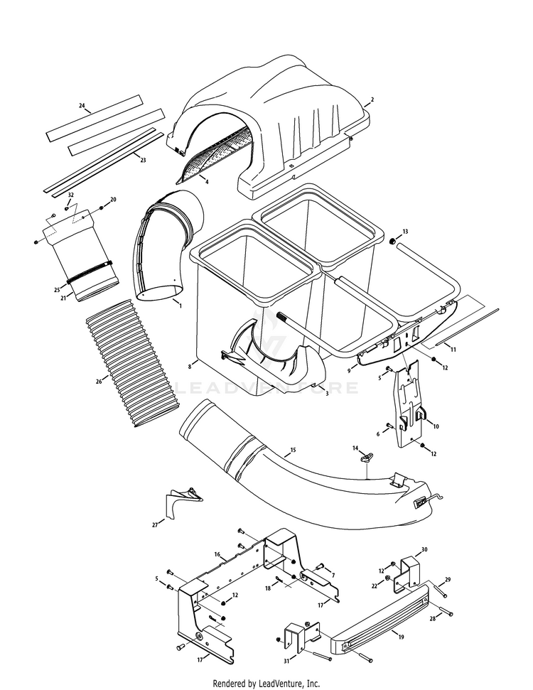 Craftsman by MTD 19A70043OEM Twin Rear Bagger (2015) Attachment ...
