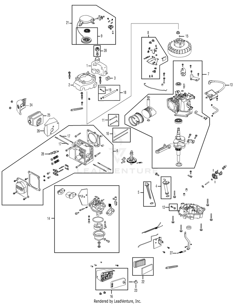 MTD OHV Engines 1P65FUA Engine | Partswarehouse