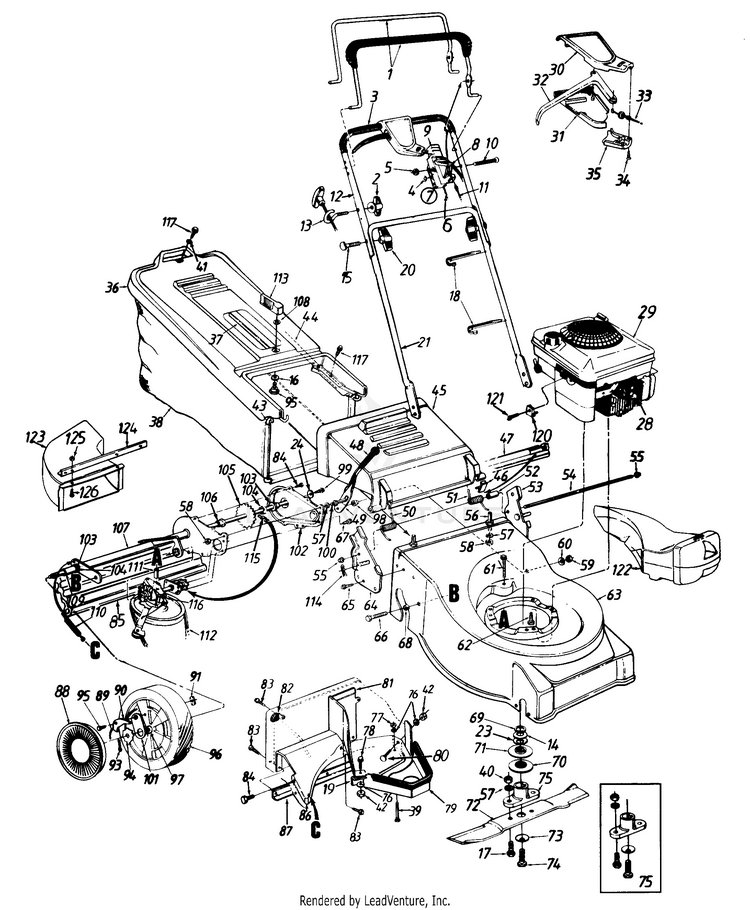 Mastercraft 125-478C054 (1995) Self-Propelled Walk-Behind Mower ...