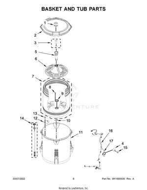 WTW4955HW3 Interactive Exploded View